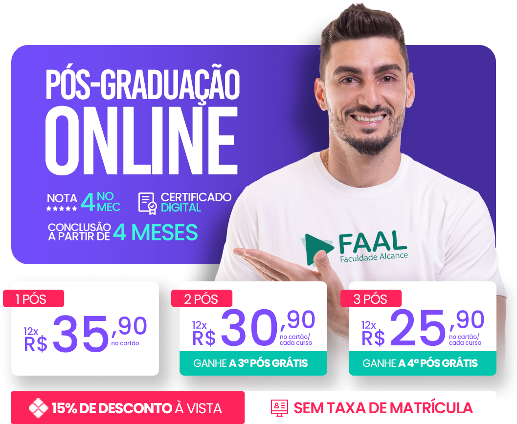Pós-Graduação FAAL - Faça sua Pós-Graduação 100% Online na FAAL!